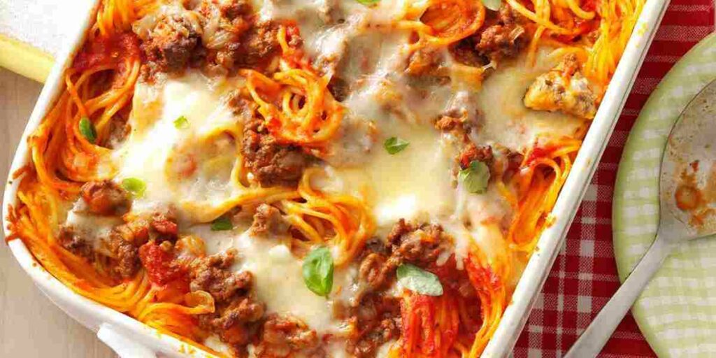 Gratin de spaghettis à la viande hachée - Top Recettes