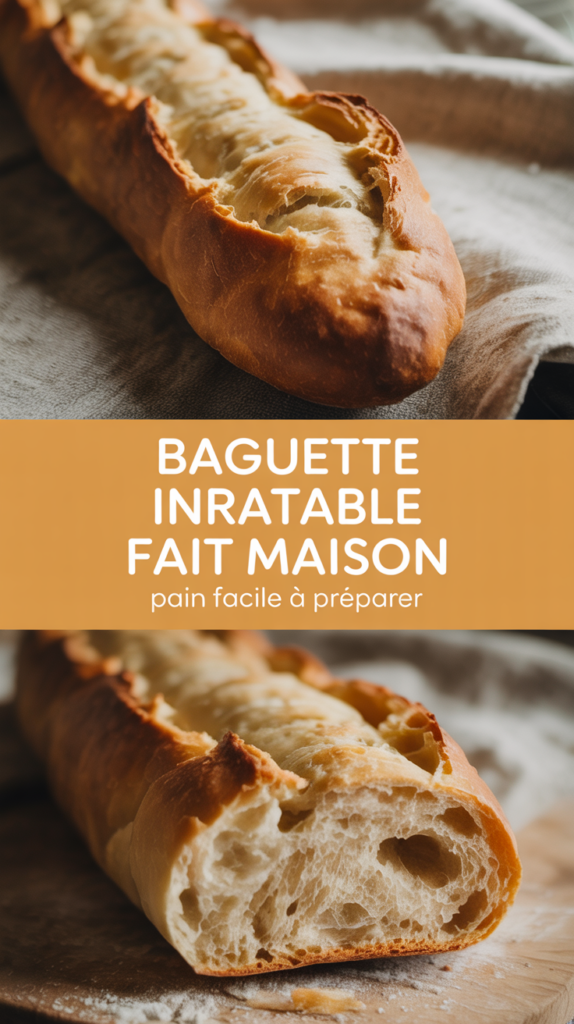Baguette Inratable fait maison pain facile à préparer - Top Recettes