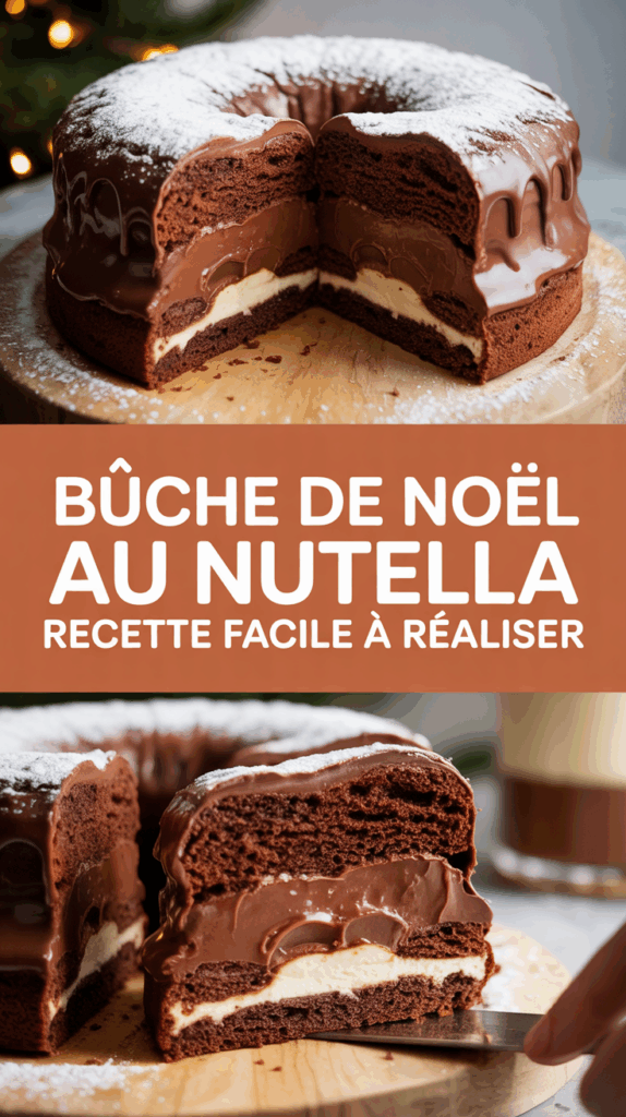 Bûche de noël au Nutella recette Facile à réaliser - Top Recettes