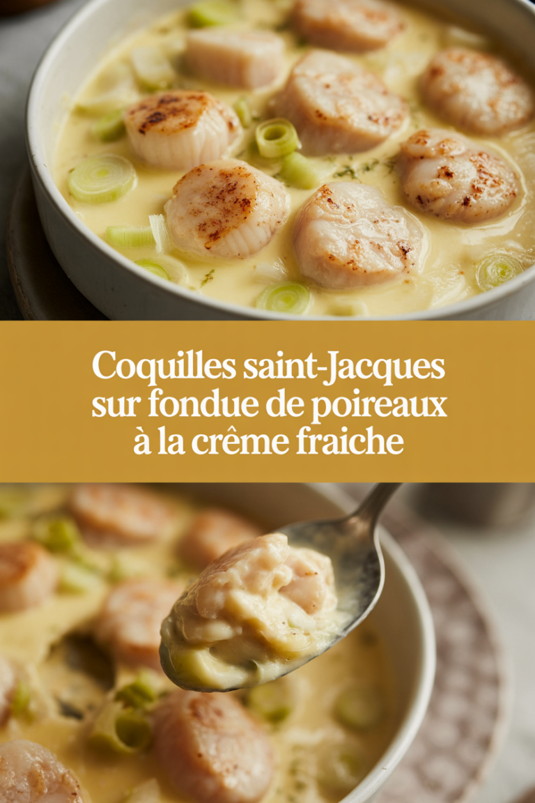 Coquilles Saint-Jacques sur fondue de poireaux à la crème fraîche - Top ...