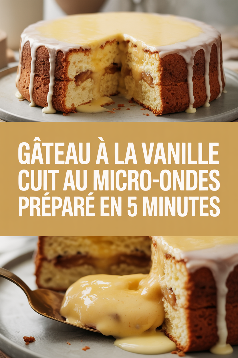 Gâteau à la vanille cuit au micro-ondes préparé en 5 minutes - Top Recettes