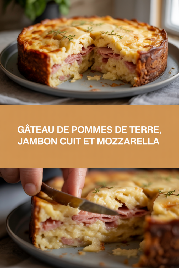 Gâteau de pommes de terre, jambon cuit et mozzarella - Top Recettes