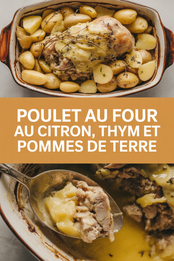Poulet au four au citron, thym et pommes de terre - Top Recettes