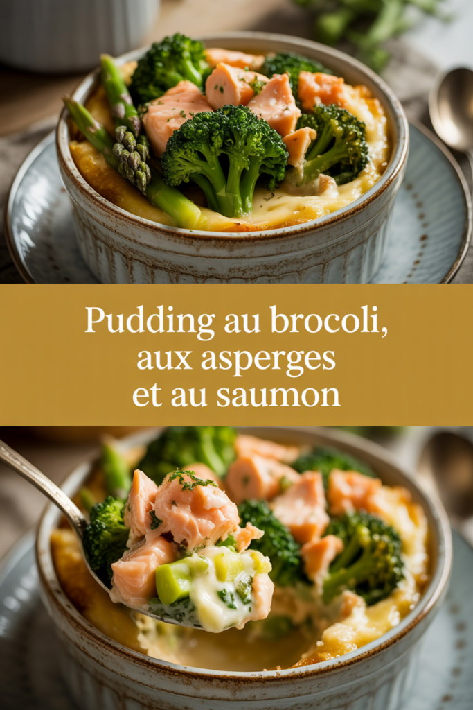 Pudding au brocoli, aux asperges et au saumon - Top Recettes