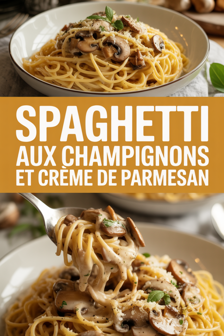 Spaghetti aux champignons et crème de parmesan - Top Recettes