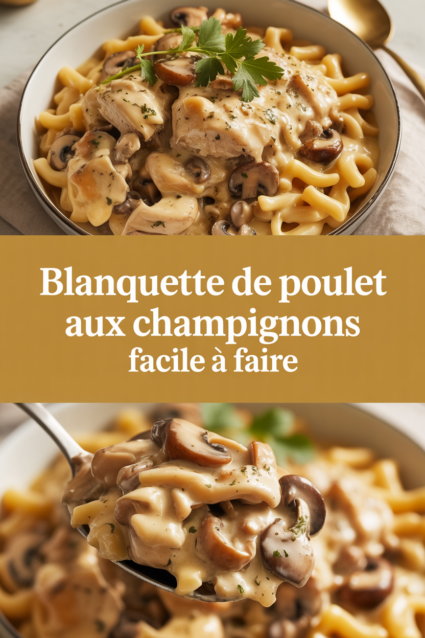 blanquette de poulet aux champignons facile à faire - Top Recettes