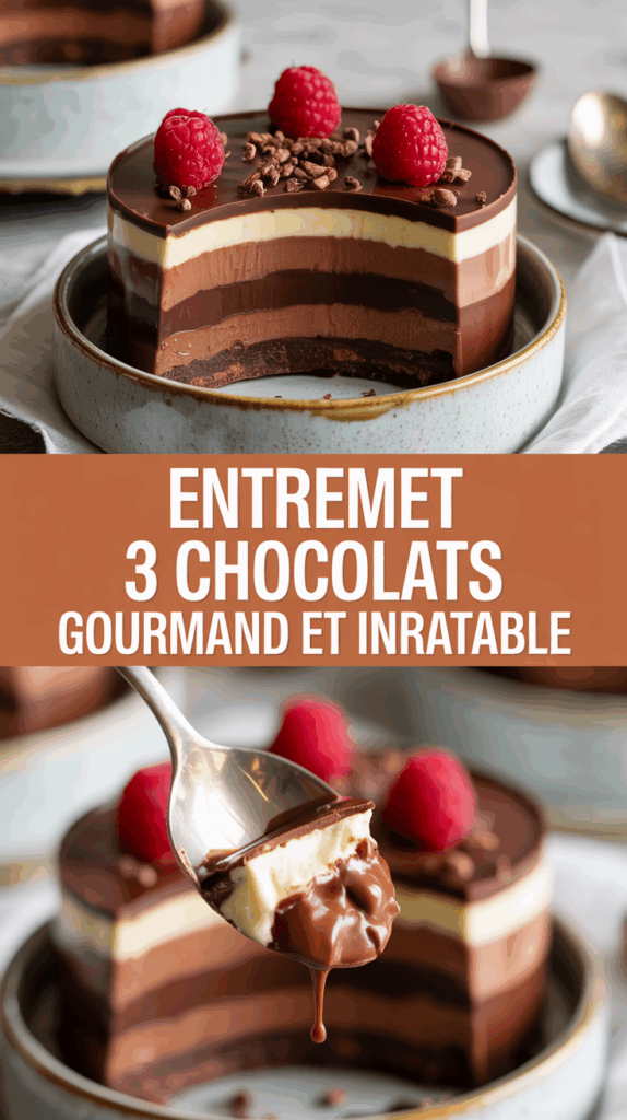 Entremet 3 Chocolats gourmand et inratable - Top Recettes